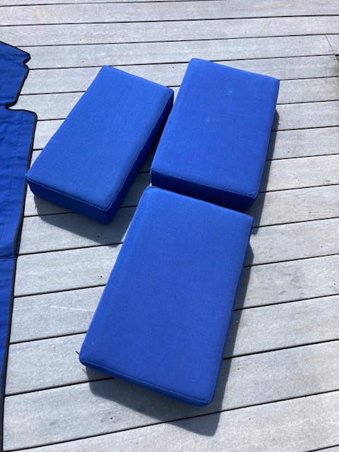 Blue cushions. Two 24" x 15" One 24" x 12" | The C-Brats