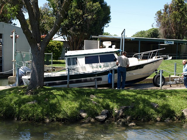 "Dora Jean" launches as the rest of us leave the harbor. | The C-Brats
