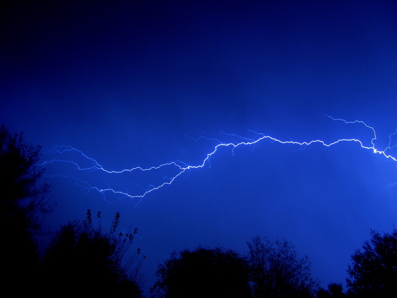 Now what were we supposed to do during a lightning storm? Climb up on ...