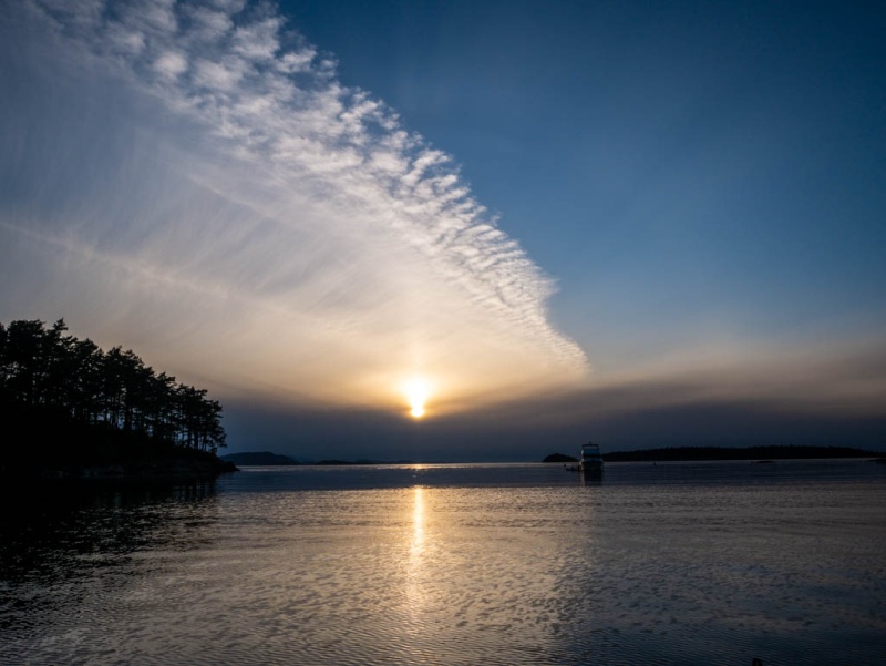 Sunset as a front moves in, Shallow Bay | The C-Brats