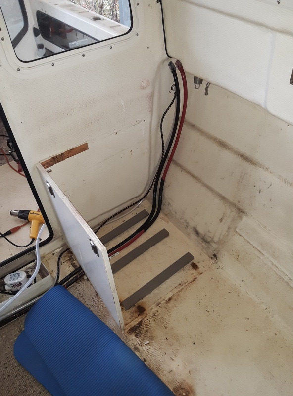water tank out, battery cables for inverter | The C-Brats